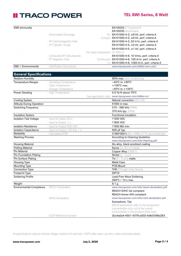 TEL 8WI technical document page 3