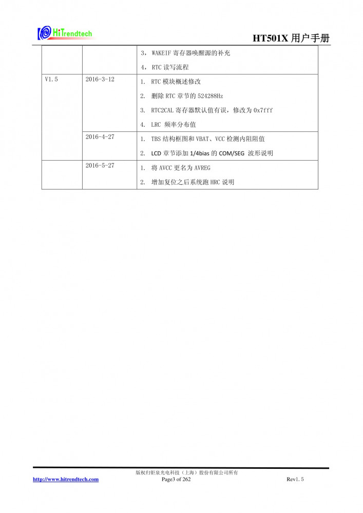 HT501X user manual page 3