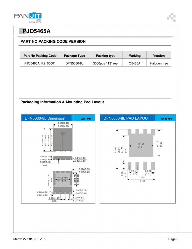 PJQ5465A datasheet page 6