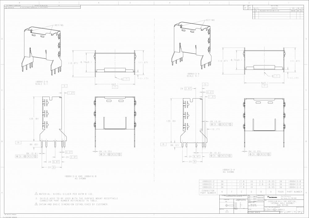 TE Connectivity 1888413 drawing page 1