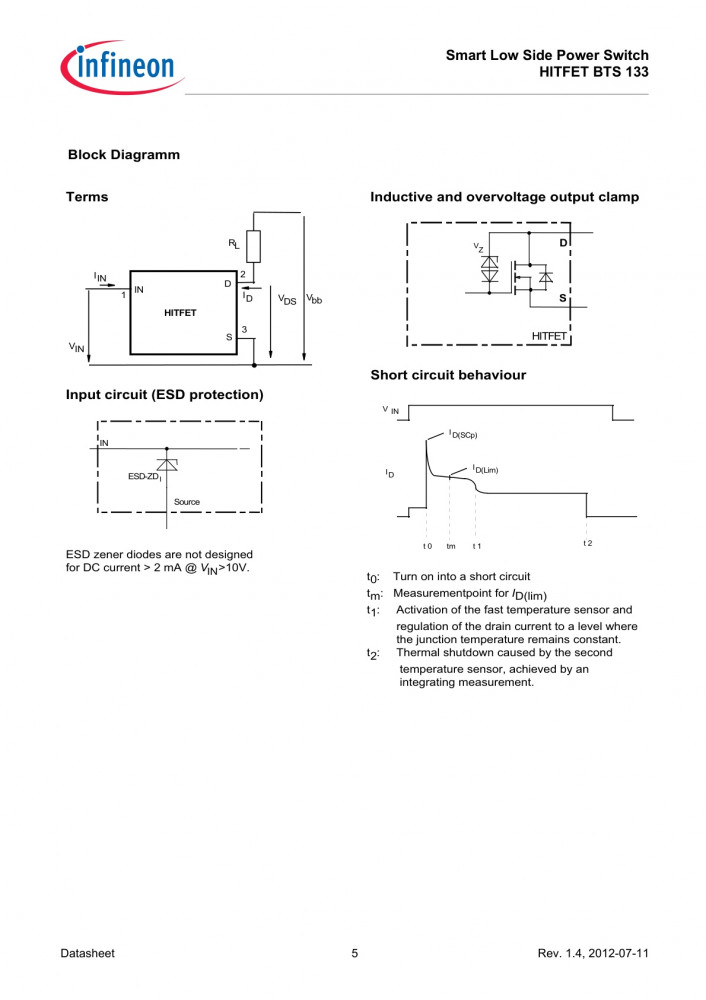 BTS133BKSA1 datasheet page 5