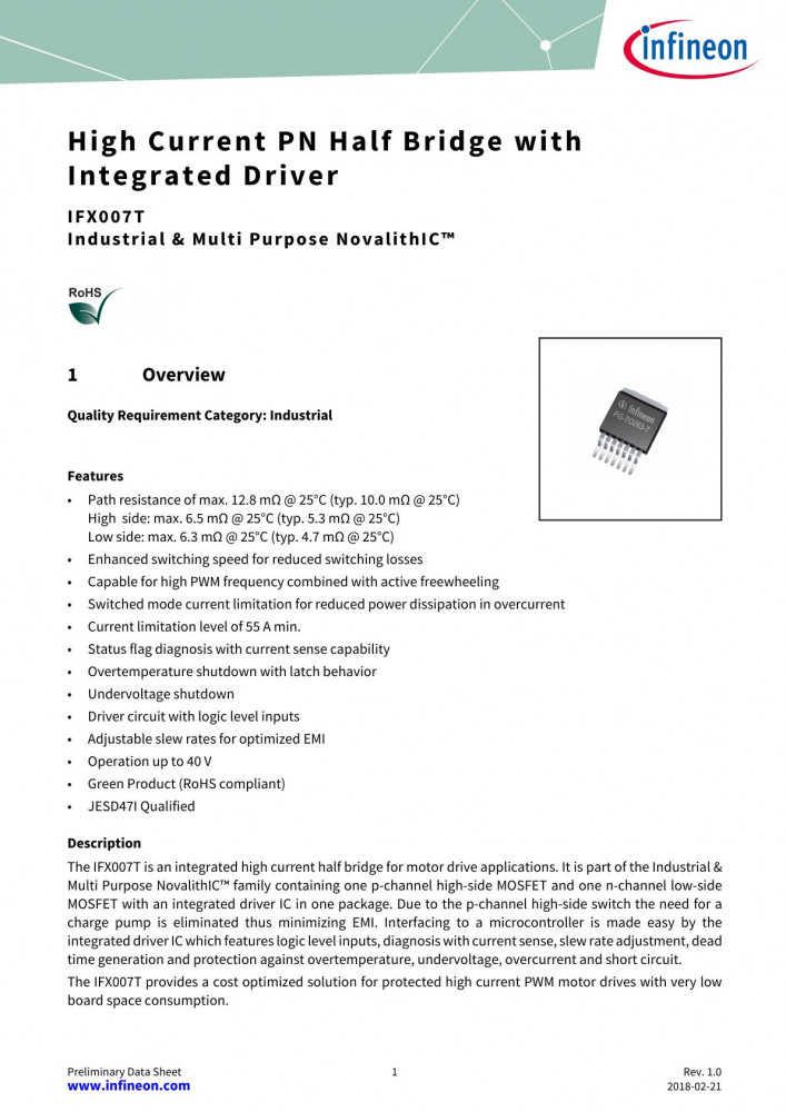 IFX007T datasheet page 1