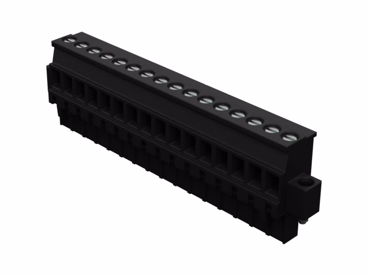 5.00mm Pitch Eurostyle Vertical Plug, with Retention Screws and Reverse Imprinting, Front Wire Entry, Gold (Au) Plated, Black, 16 Circuits for sale