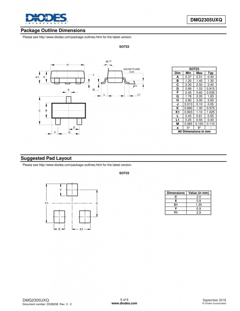 DMG2305UXQ-7 datasheet page 5