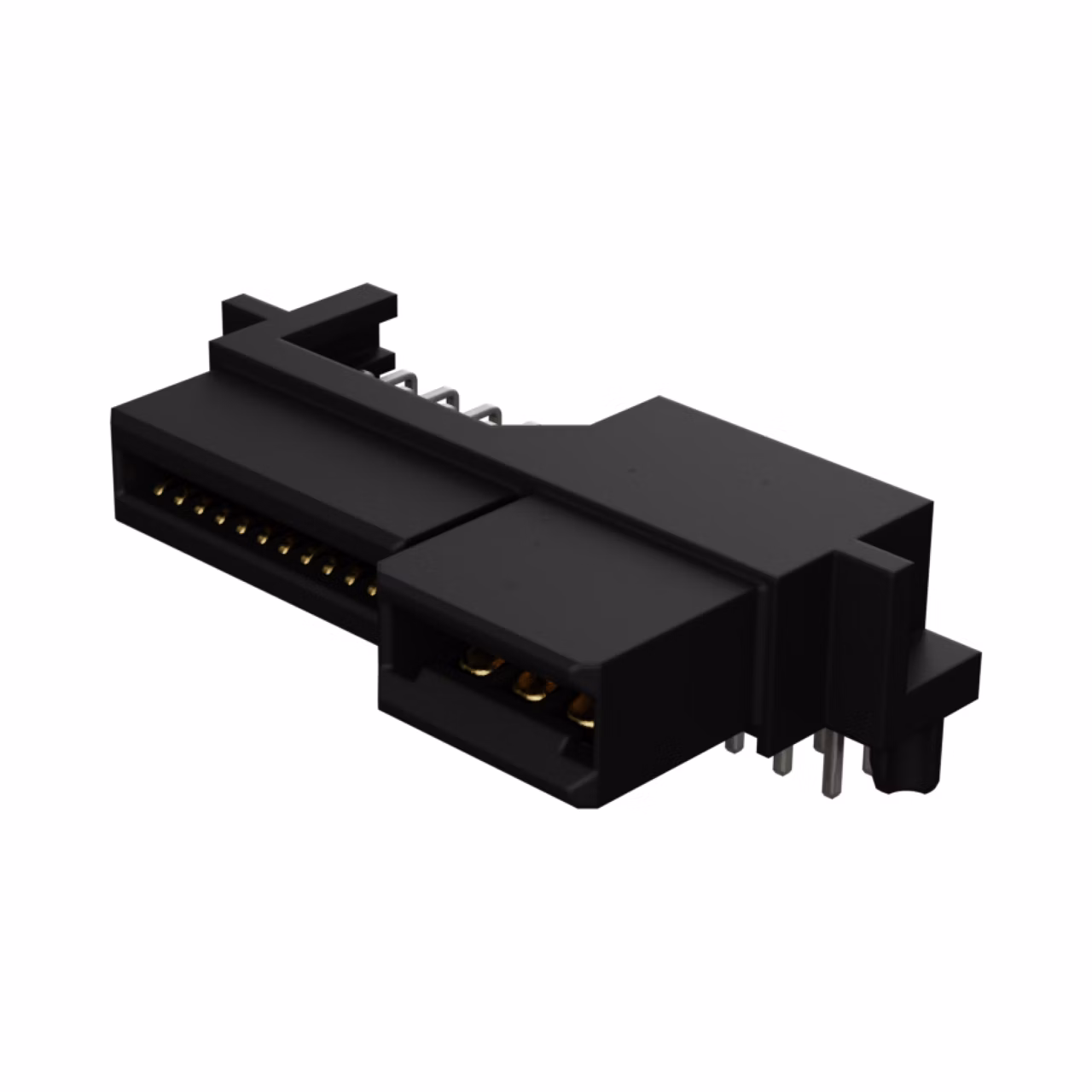 EXTreme LPHPower Receptacle Header, Right-Angle, 2 Power Contacts, 24 Signal Contacts, Select Gold (Au) Plating, for 3.18mm Thick PC Board, with Press-fit Plastic Pegs for sale