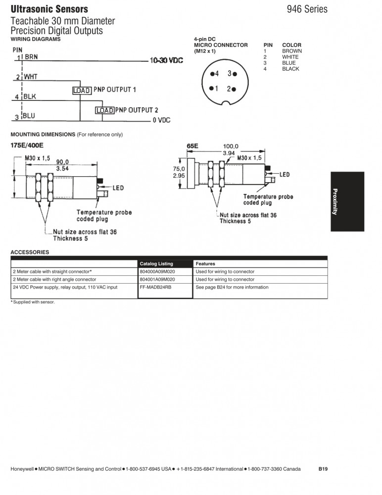 Honeywell Series 946 specifications