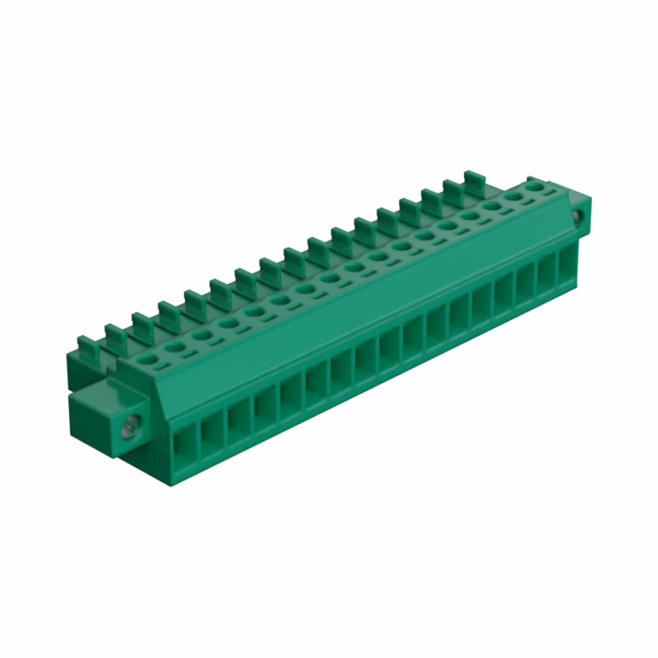 3.50mm Pitch Eurostyle Horizontal Plug, with Retention Screws, Green Housing, 17 Circuits for sale