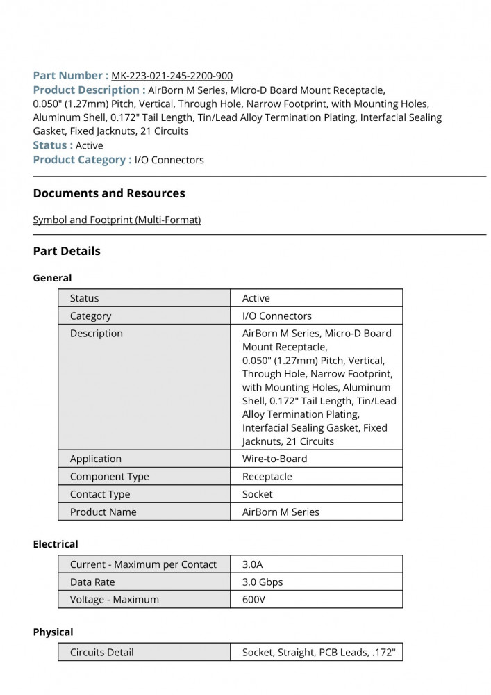 MK-223-021-245-2200-900 technical document, page 1