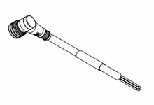 Ultra-Lock (M12) Single-Ended Cordset, 4 Poles, Female (90°) to Pigtail, 22 AWG, TPE Cable, 4.0m (13.12') Length for sale
