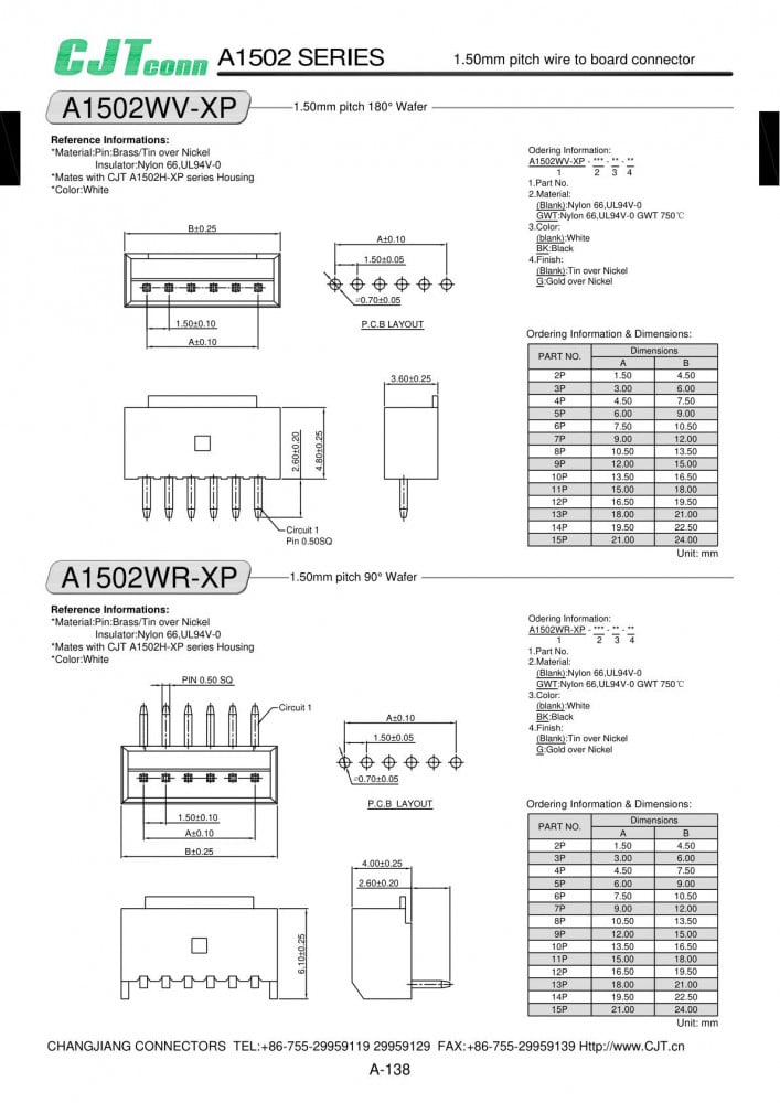 CJT A1502H technical document page 4