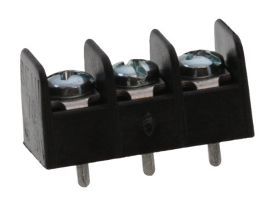 8.26mm Pitch Beau PCB Terminal Strip, without Mounting Ends, Black, 3 Circuits for sale