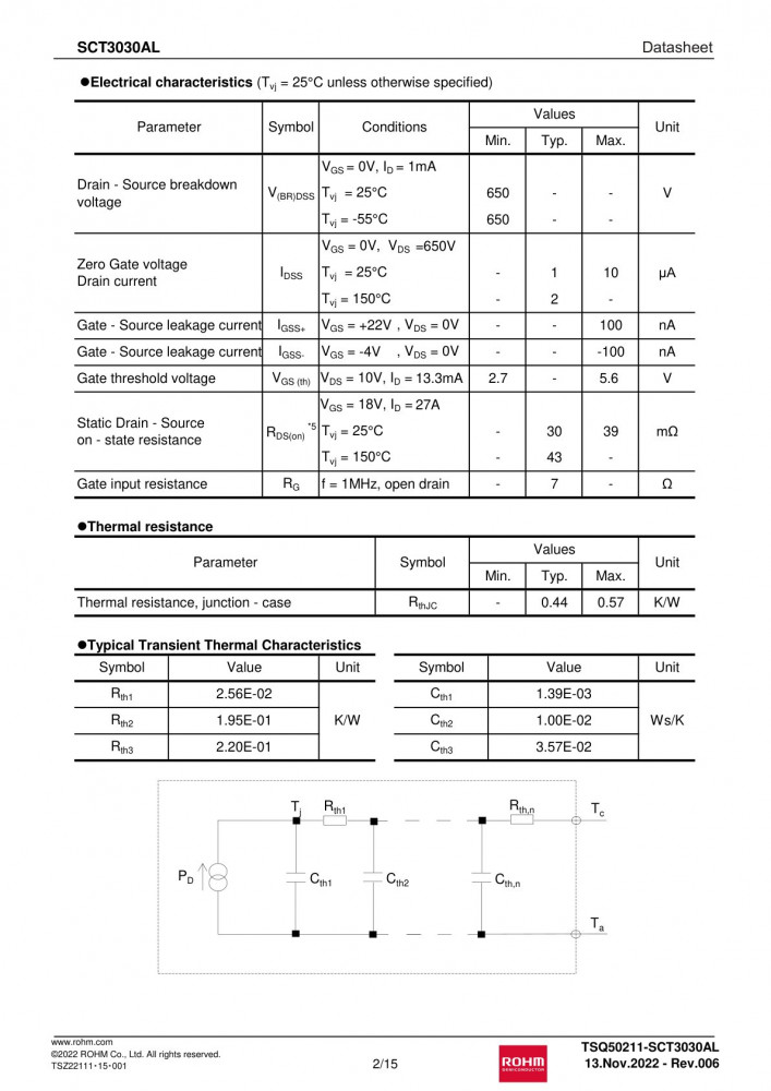 SCT3030ALGC11 technical document page 2