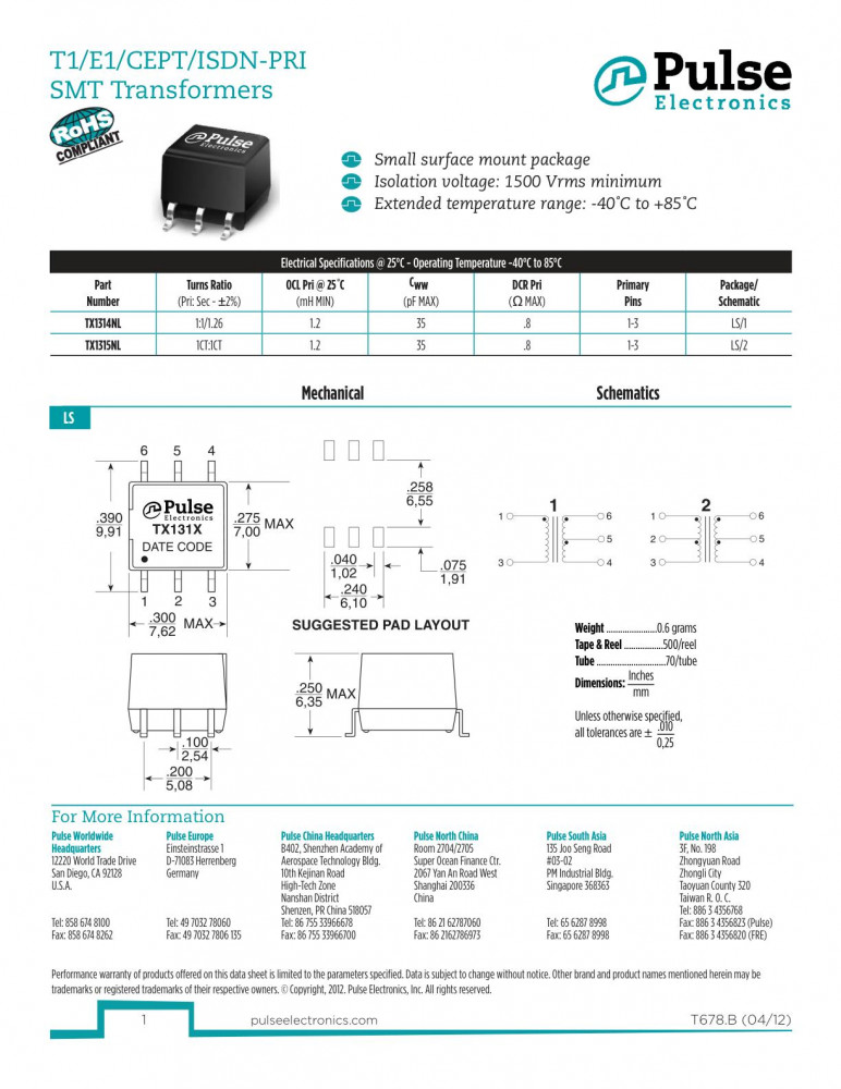 TX1315NLT technical document page 1