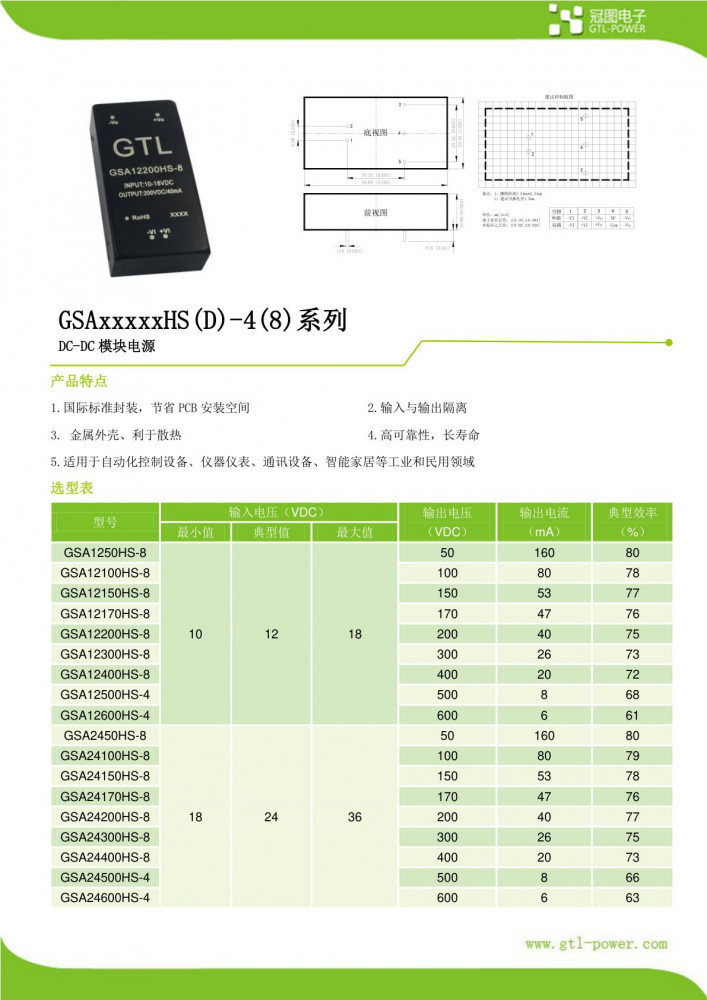 GSA12300HS-8 datasheet page 1