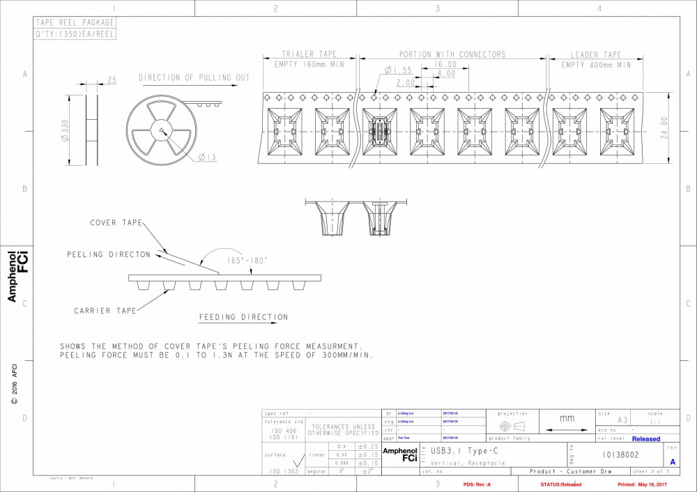 Amphenol 10138002-10011LF technical drawing sheet 3