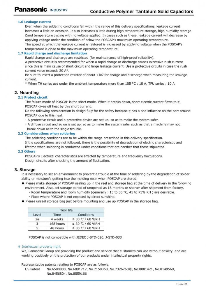 PANASONIC POSCAP technical document page 6