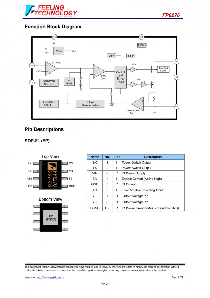 FP6276XR-G1 datasheet page 2