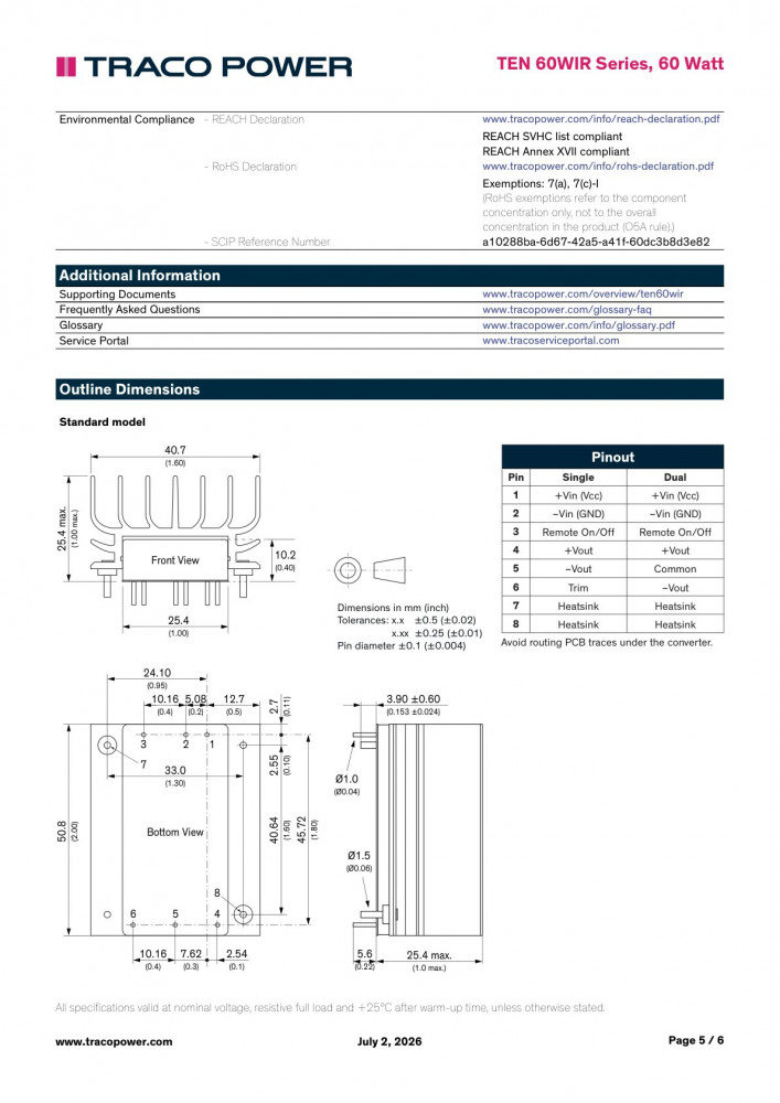 TEN 60WIR technical document page 5