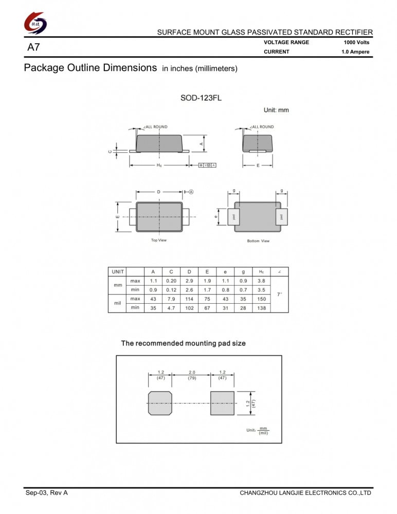 LangJie A7 datasheet page 3
