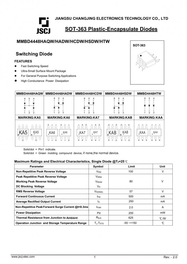 MMBD4448HAQW datasheet page 1
