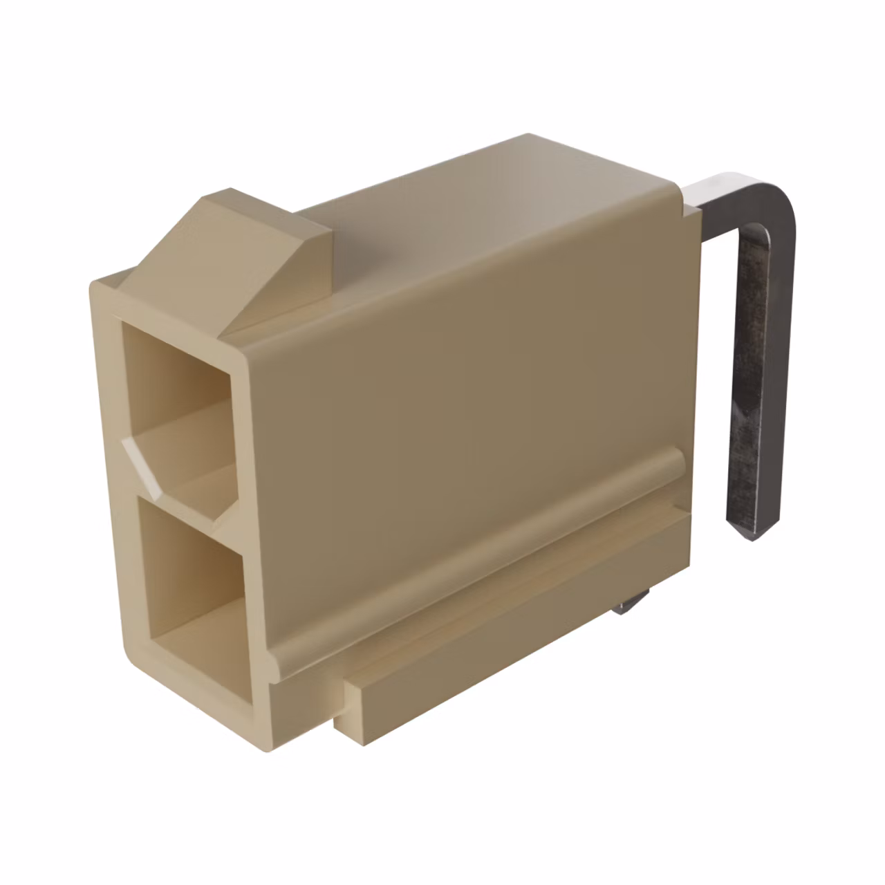 Mini-Fit Jr. Header, 4.20mm Pitch, Right Angle, without Flange, 2 Circuits, Matte Tin (Sn) Plating, Beige, Tape and Reel for sale