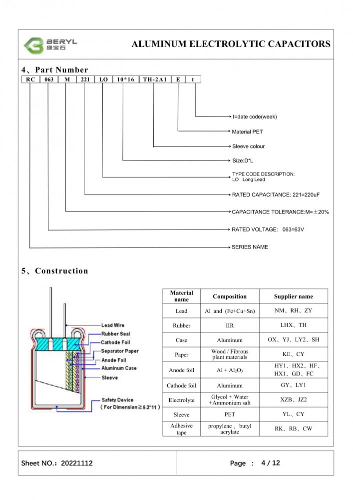 RC063M221LO10*16TH-2A1Et specification page 4