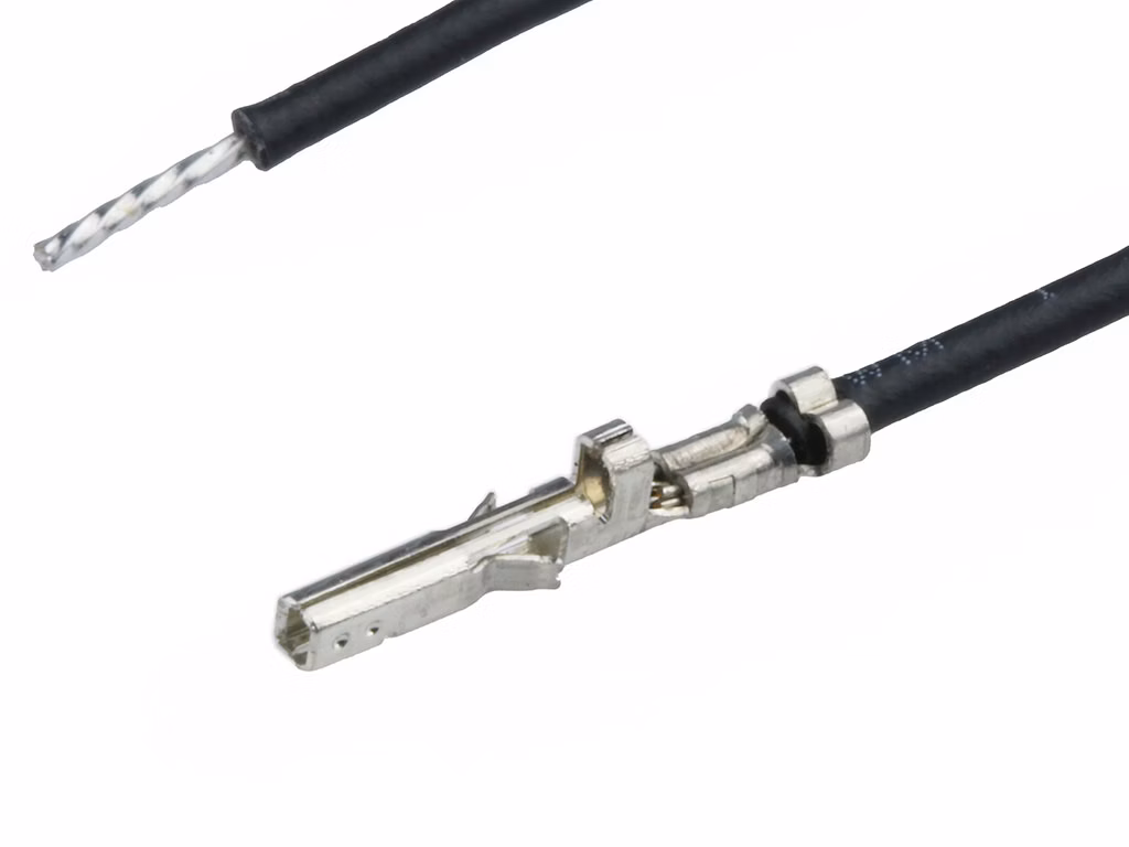 Pre-Crimped Lead Micro-Fit+ Female-to-Pigtail, 0.38µm Gold (Au) Plating, 300.00mm Length, 24 AWG, Black