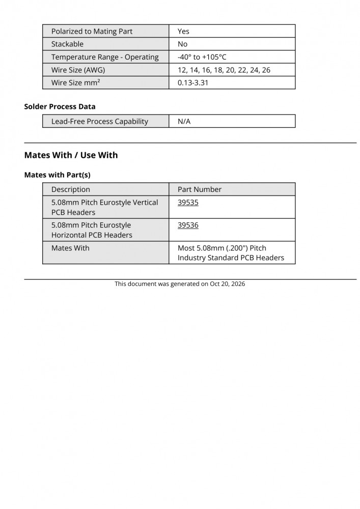 MOLEX product document, page 3