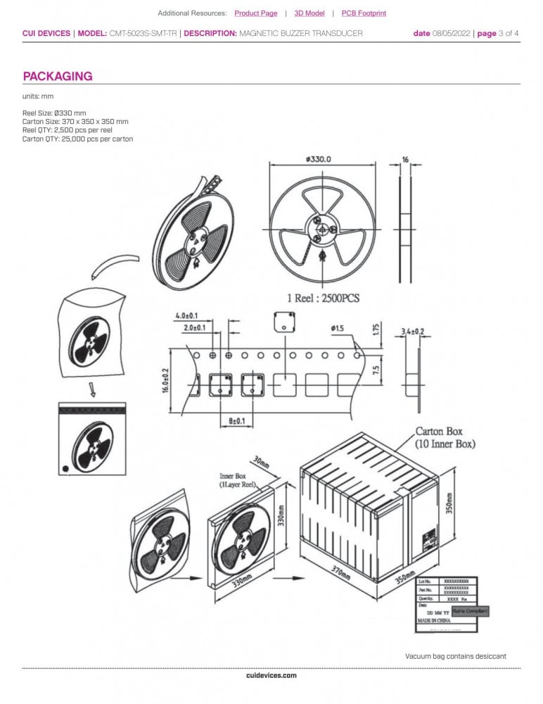 CMT-5023S-SMT-TR datasheet page 3