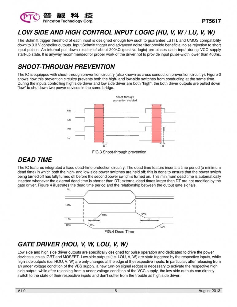 PT5617 datasheet page 6