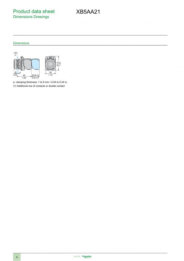 XB5AA21 technical document page 4