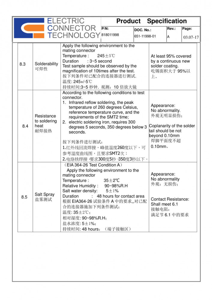 ECT818011998 specification page 9
