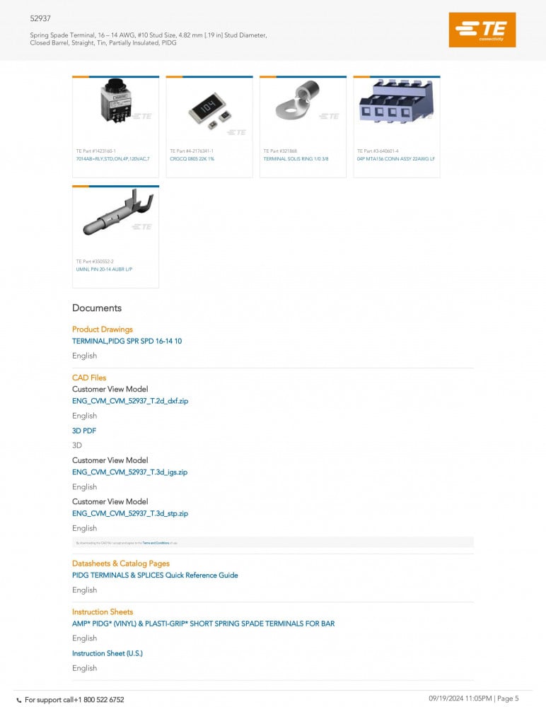 TE Connectivity 52937 technical document page 5
