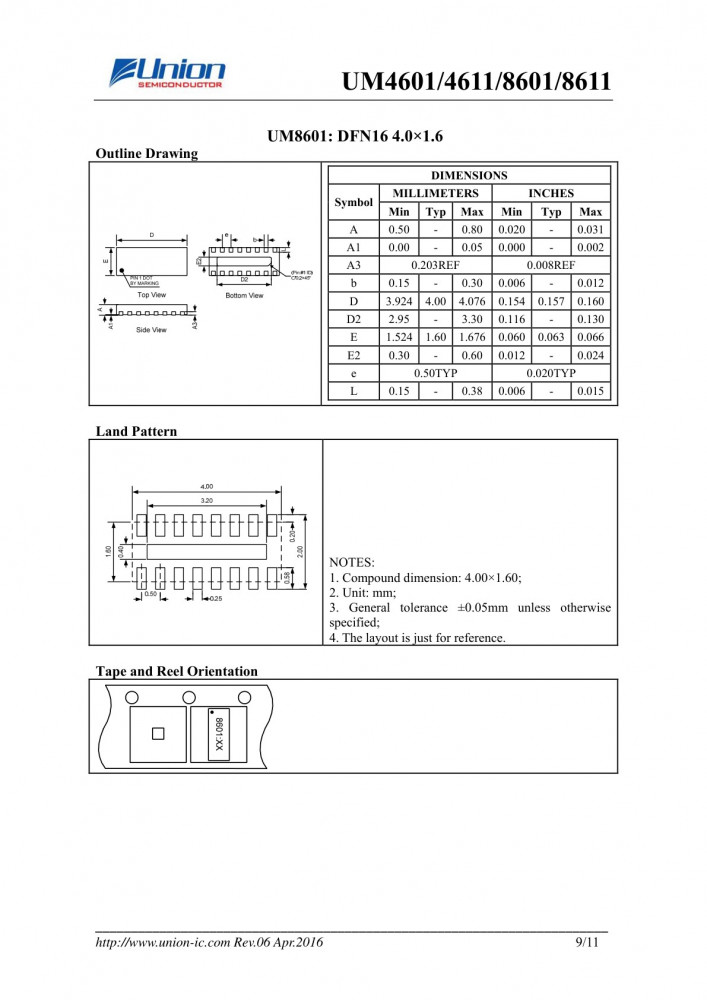 UM4611 datasheet page 9