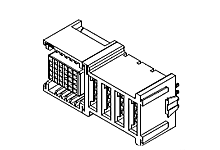 EXTreme Ten60Power Vertical Receptacle with Side Guides, 30 Signal Circuits, Press Fit Tail