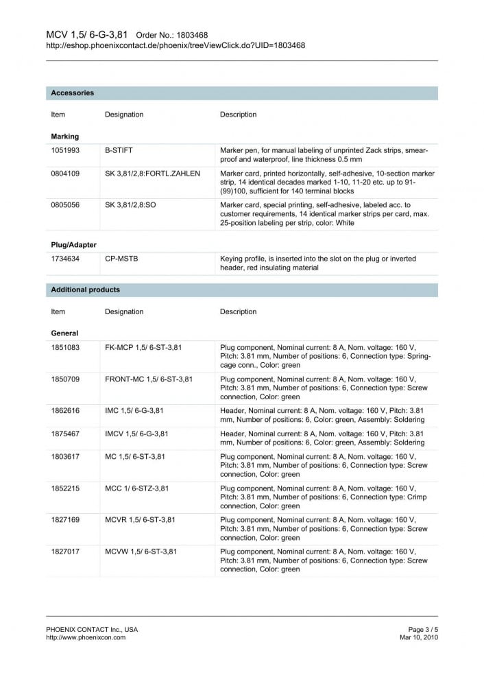 Phoenix Contact 1803468 technical document page 3