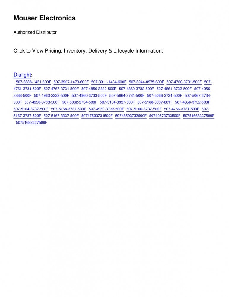 Dialight 507 LED data lamp cartridge drawing page 2