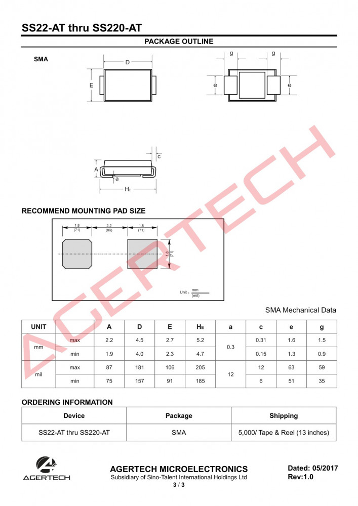 Agertech SS220-AT datasheet page 3