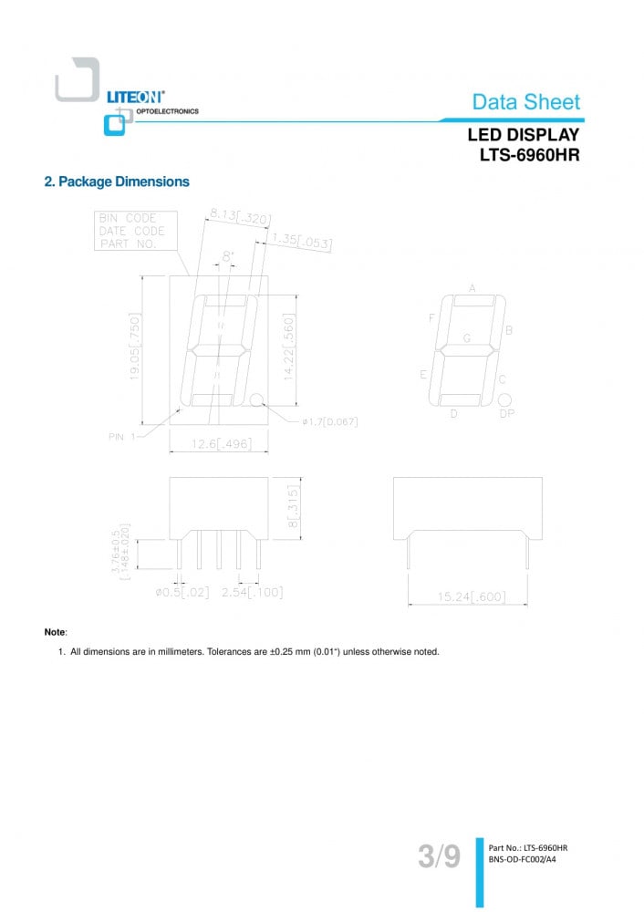 LTS-6960HR datasheet page 4