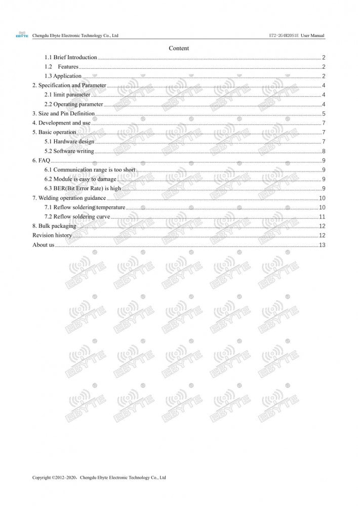 E72-2G4M20S1E manual page 2