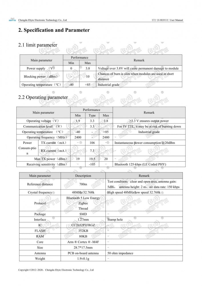 E72-2G4M20S1E manual page 5