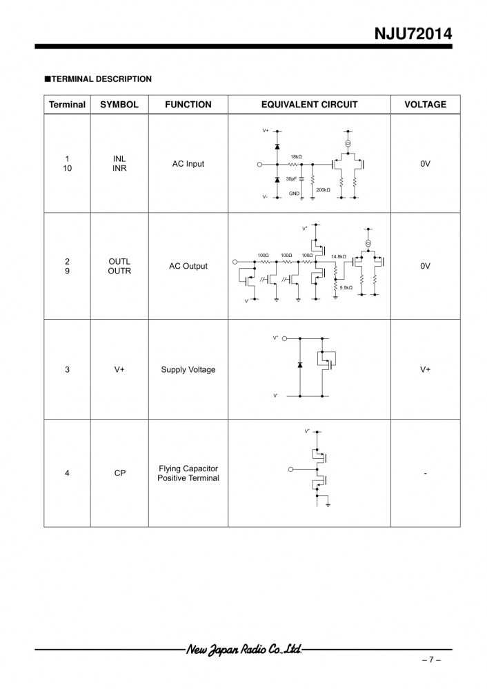 NJU72014 datasheet page 7