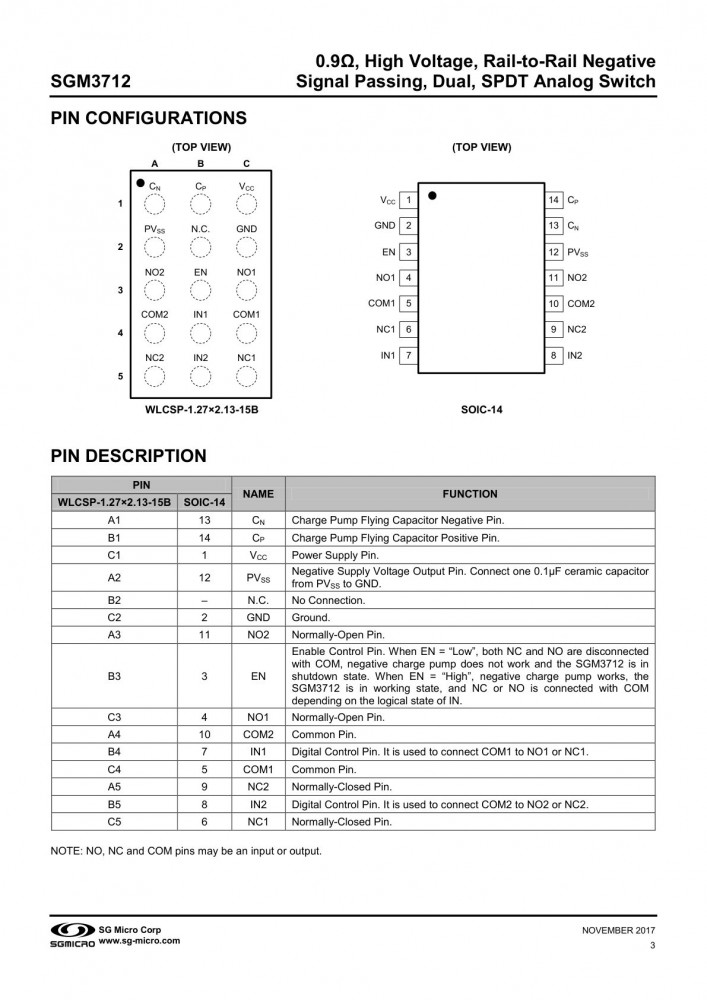 SGM3712 datasheet page 3