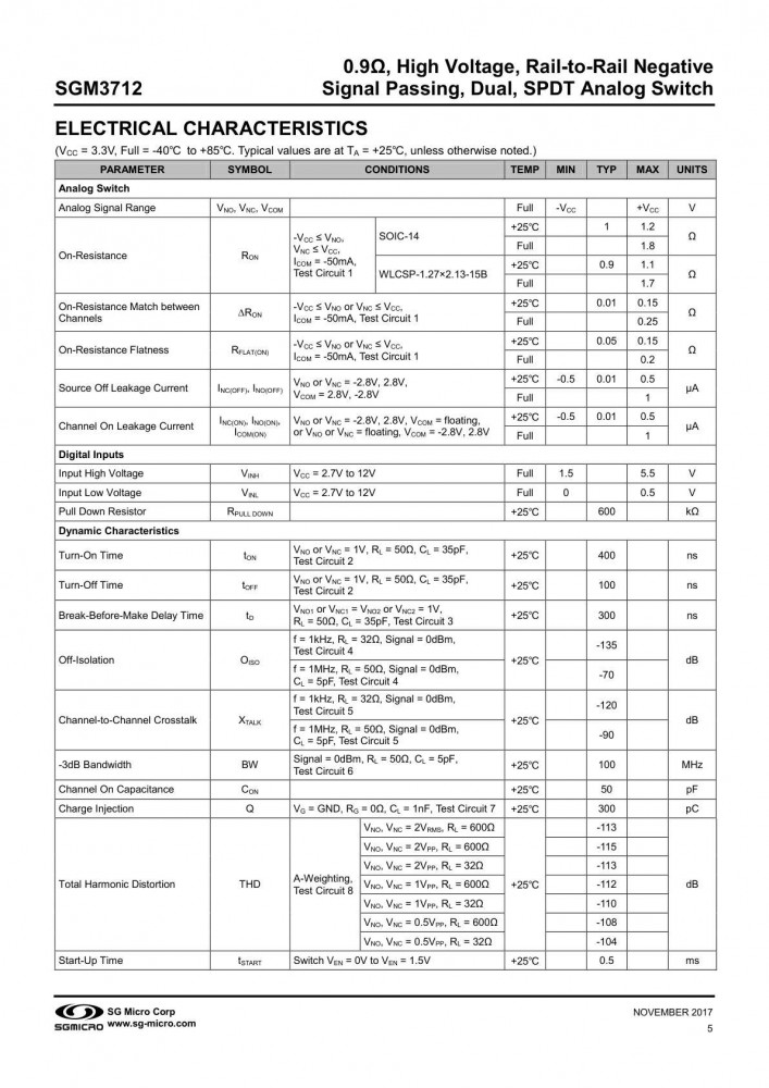 SGM3712 datasheet page 5
