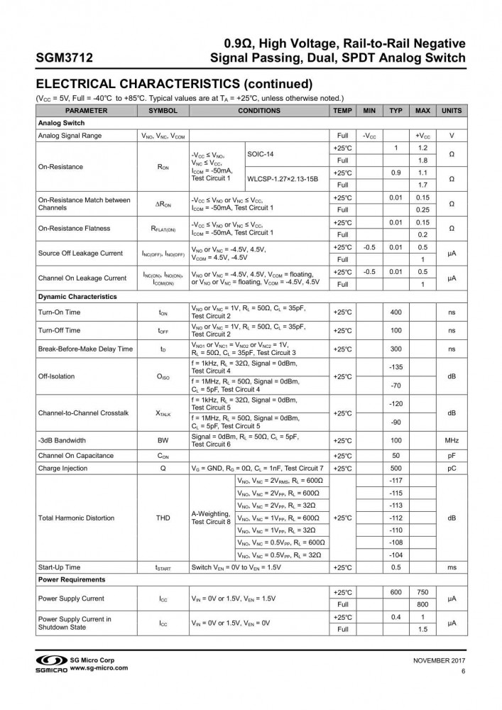 SGM3712 datasheet page 6