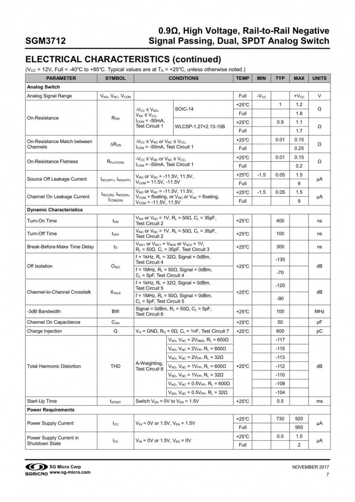 SGM3712 datasheet page 7