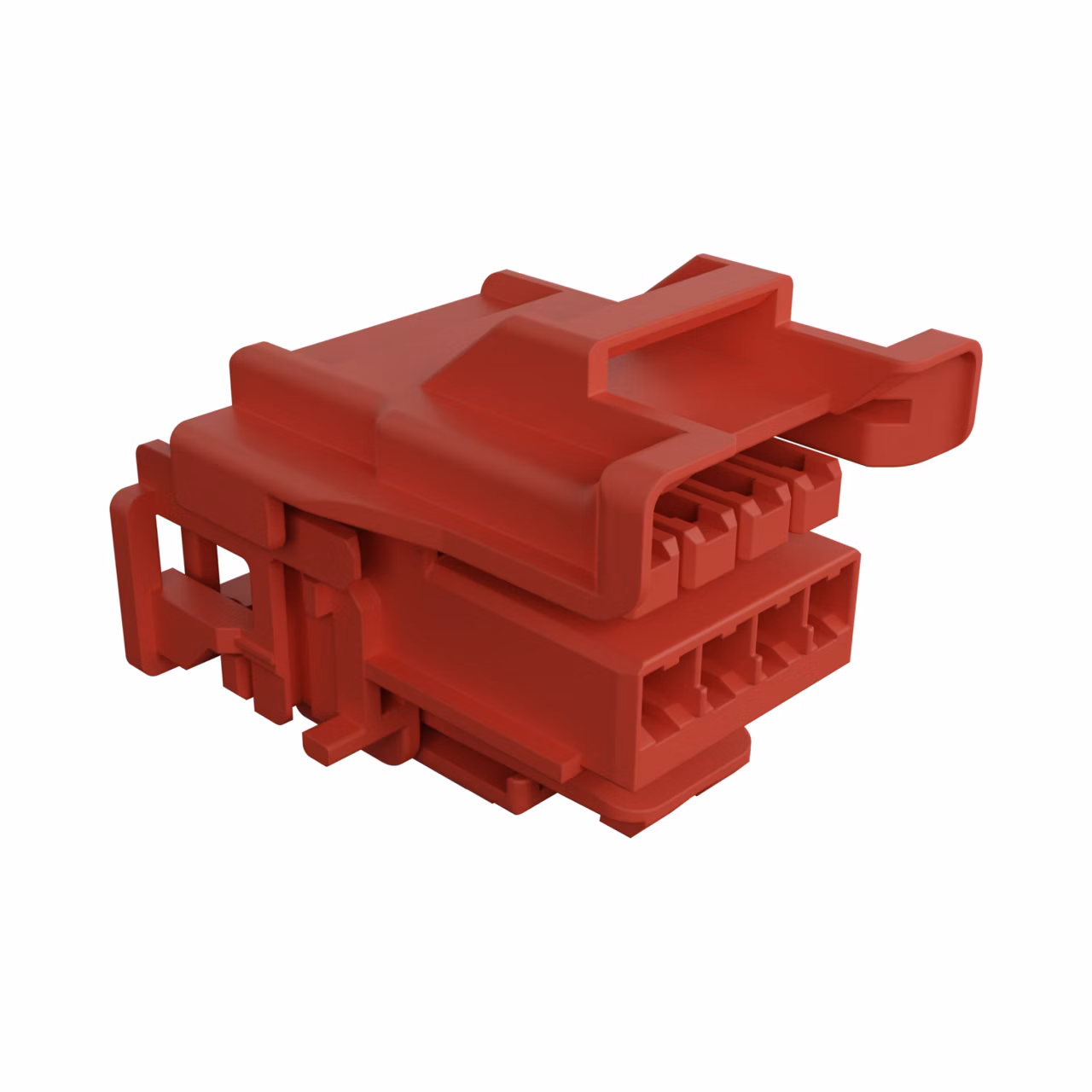 3.96mm Pitch Swing TPA Hermaphroditic Housing with Integrated TPA, 8 Circuits, Dual Row, Red for sale