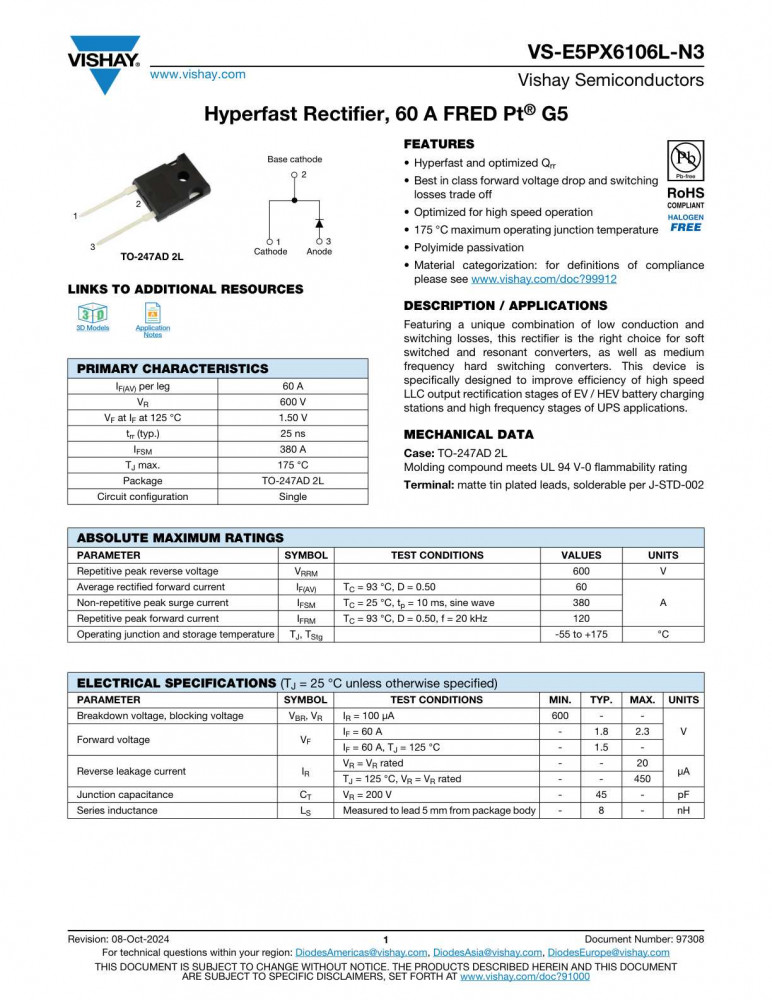 VS-E5PX6106L-N3 datasheet page 1