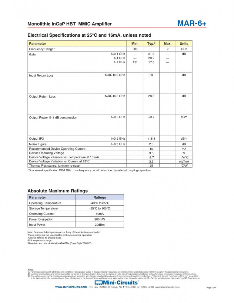 MAR-6+ technical document page 2
