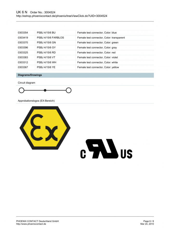 Phoenix Contact UK 6 N technical document page 6